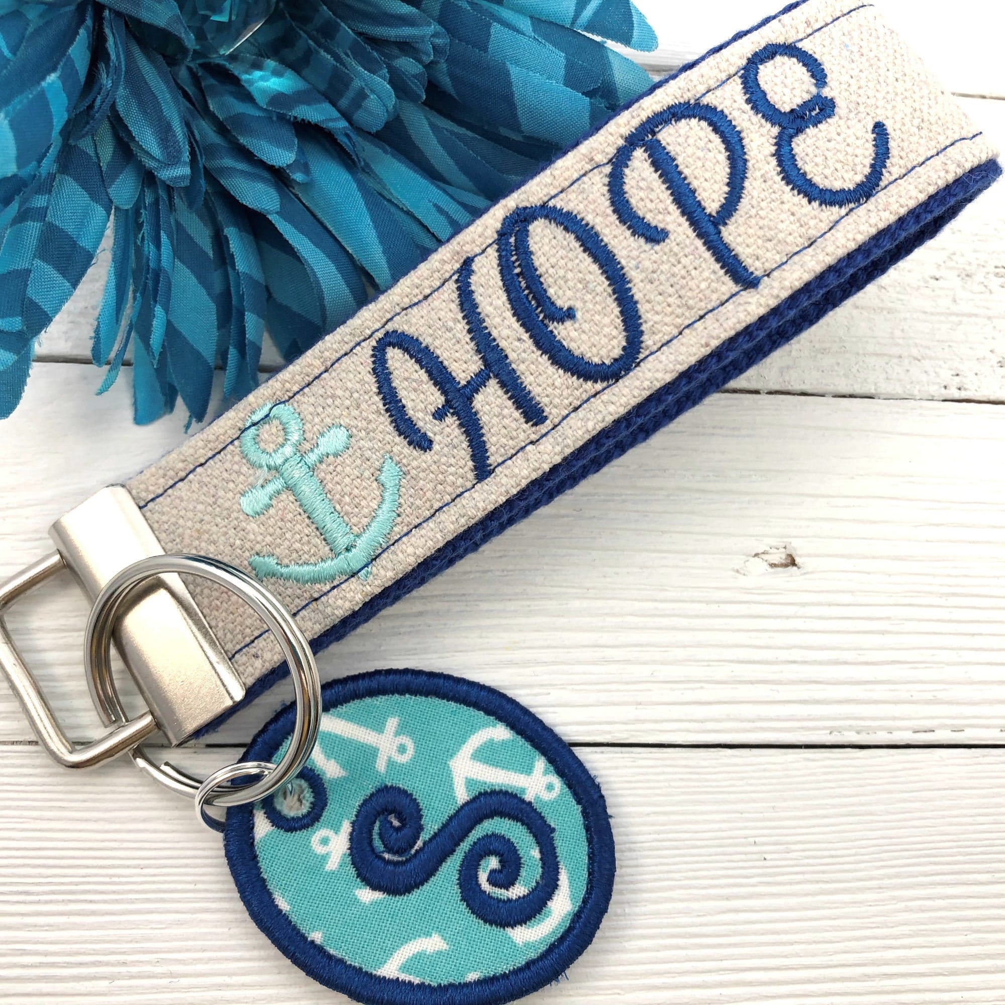 Hope Anchor Wristlet Keychain Wrist Keychain for Her Key Fob | Etsy