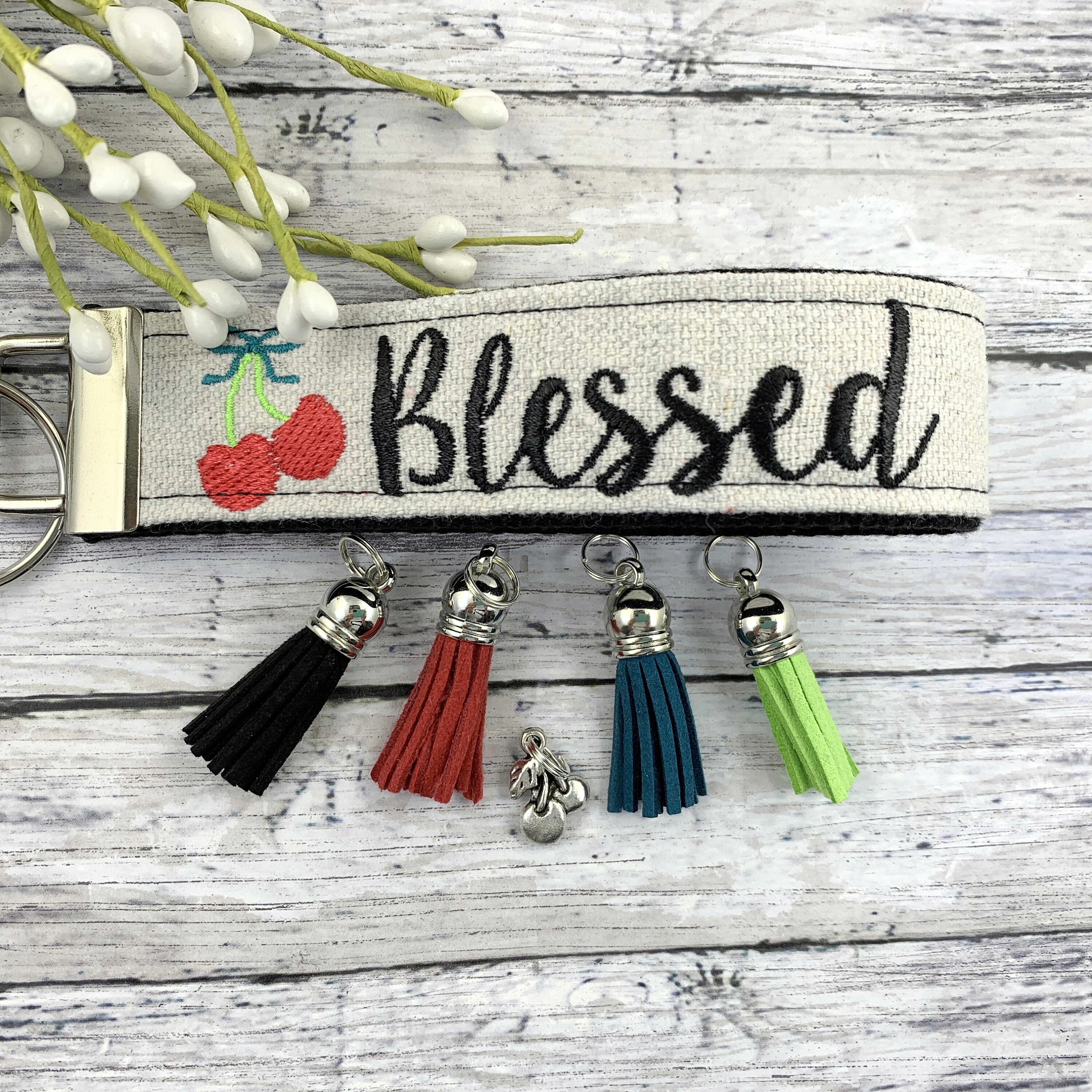 Blessed Wristlet Keychain Wrist Keychain for Her Key fob | Etsy