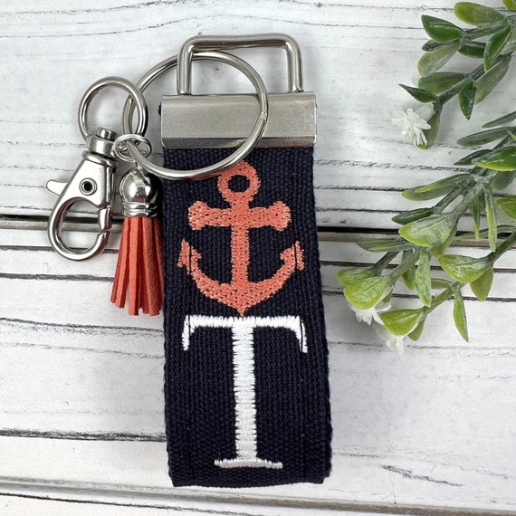 Handmade Anchor Keychain Beach Keychain Initial Keychain - Etsy