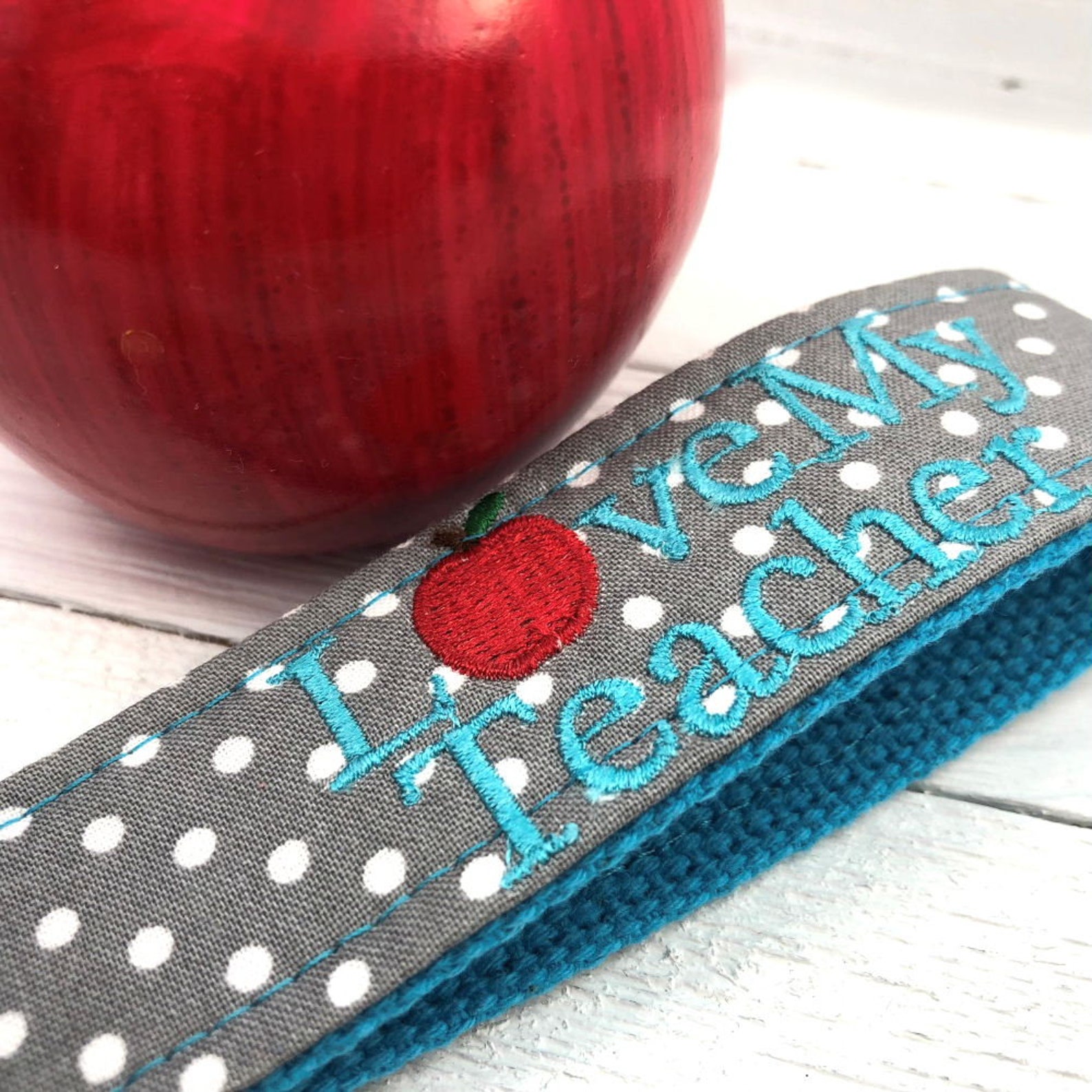 Embroidered Keychain for End of Year Teacher Gift, Preschool Teacher ...