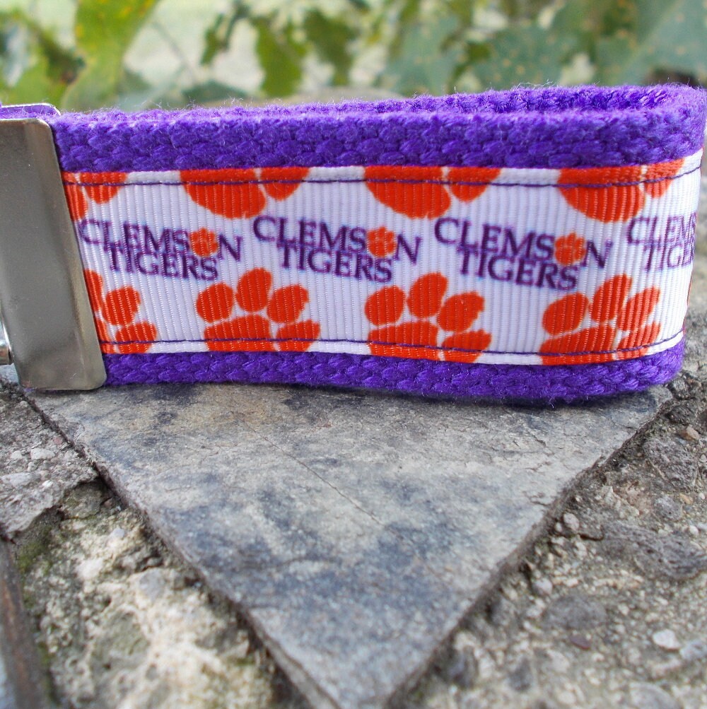 Mini Keyfob Clemson Tigers Ribbon Keychain for Him or Her | Etsy