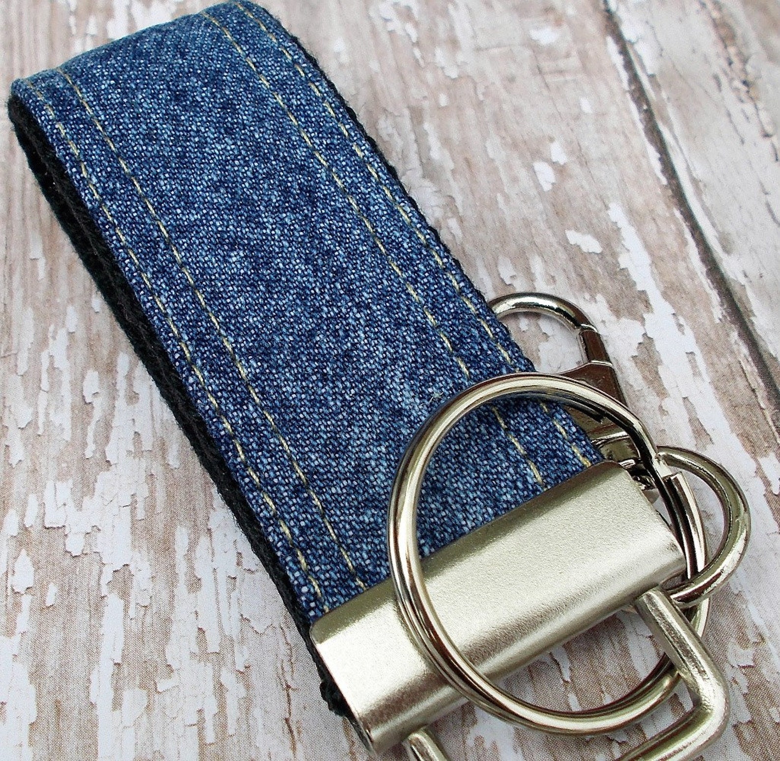 Upcycled Denim Mini Key FOB Keychain for Him Mini Keychain - Etsy UK