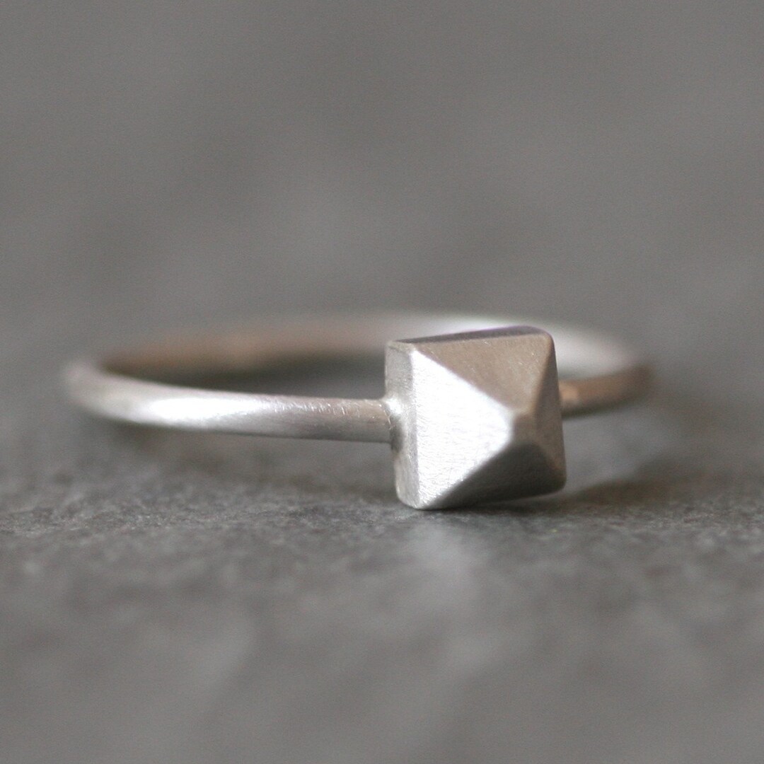 Pyramid Ring in Sterling Silver - Etsy
