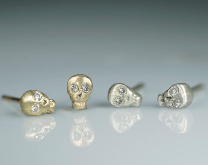 Mini Skull Stud Earrings - Etsy