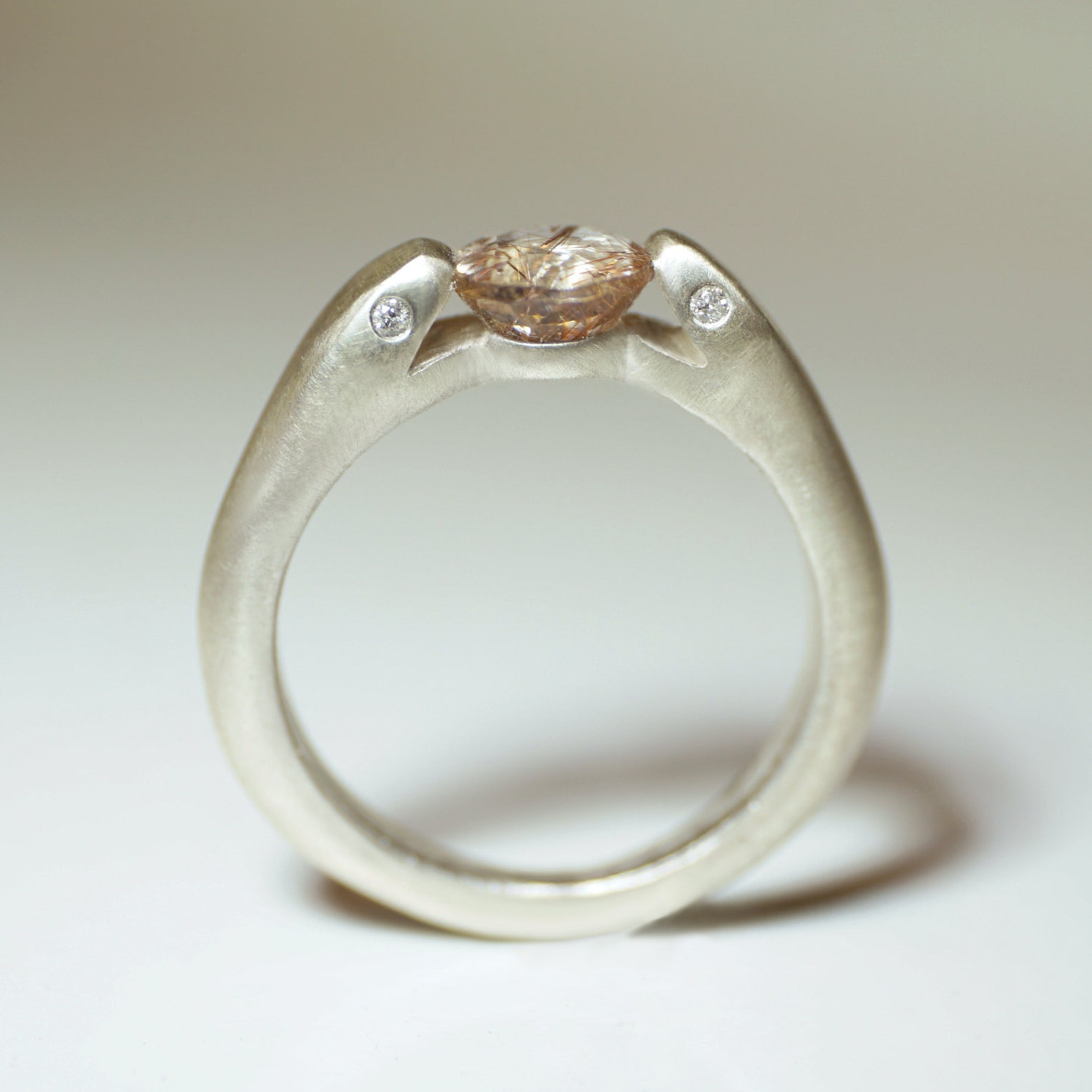 Double Headed Snake Ring in Sterling Silver With Copper - Etsy