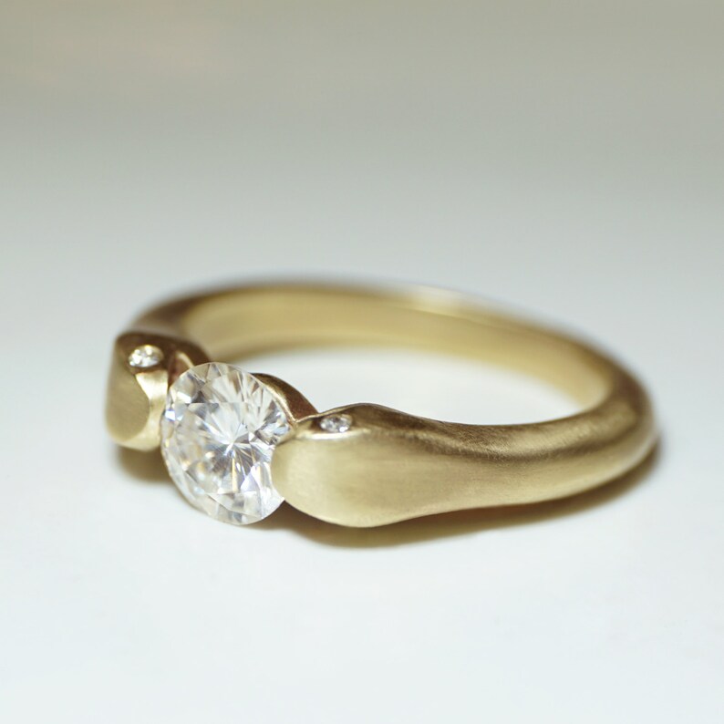 Double Headed Snake Ring in 14K Gold with Sapphire and | Etsy