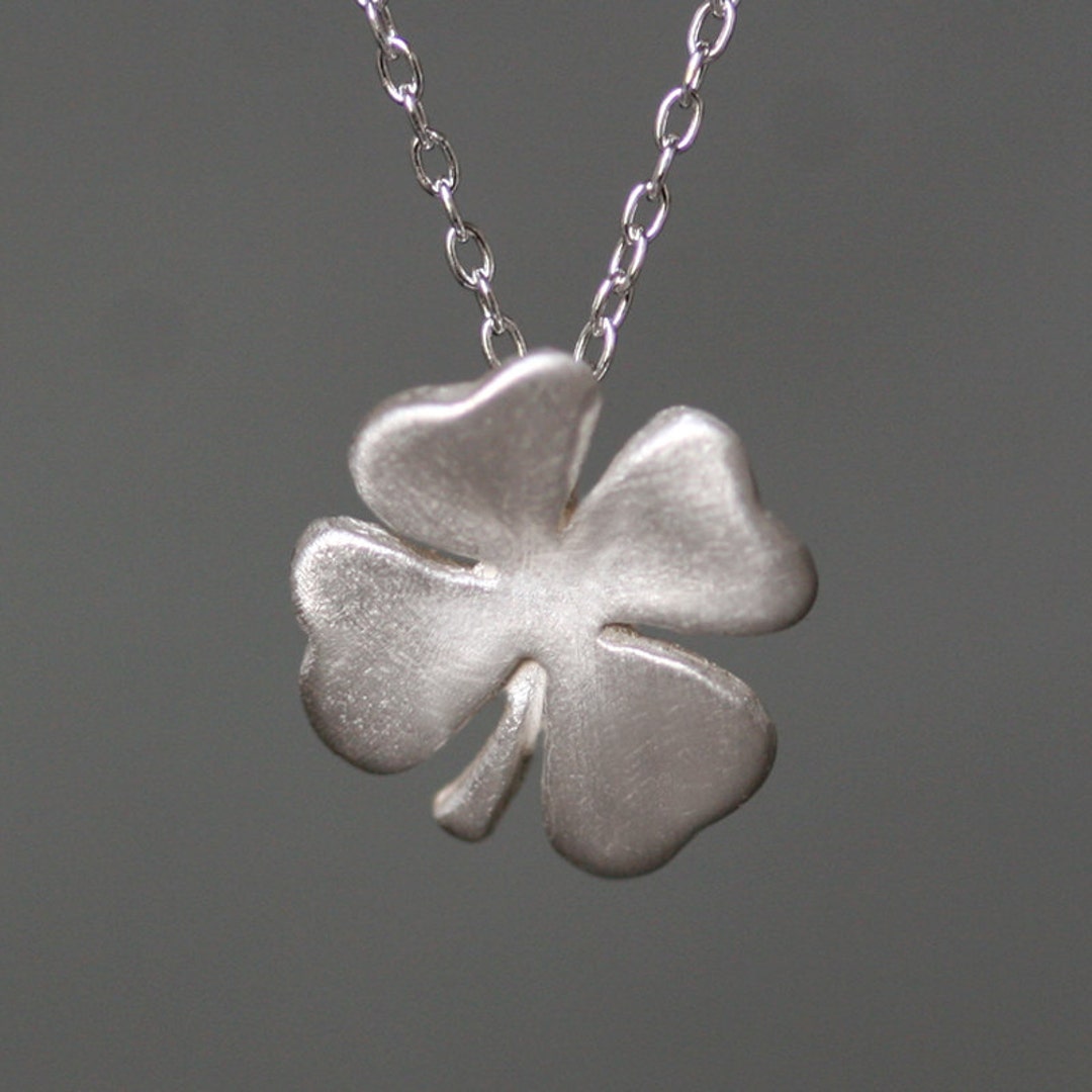 Four Leaf Clover Necklace in Sterling Silver - Etsy