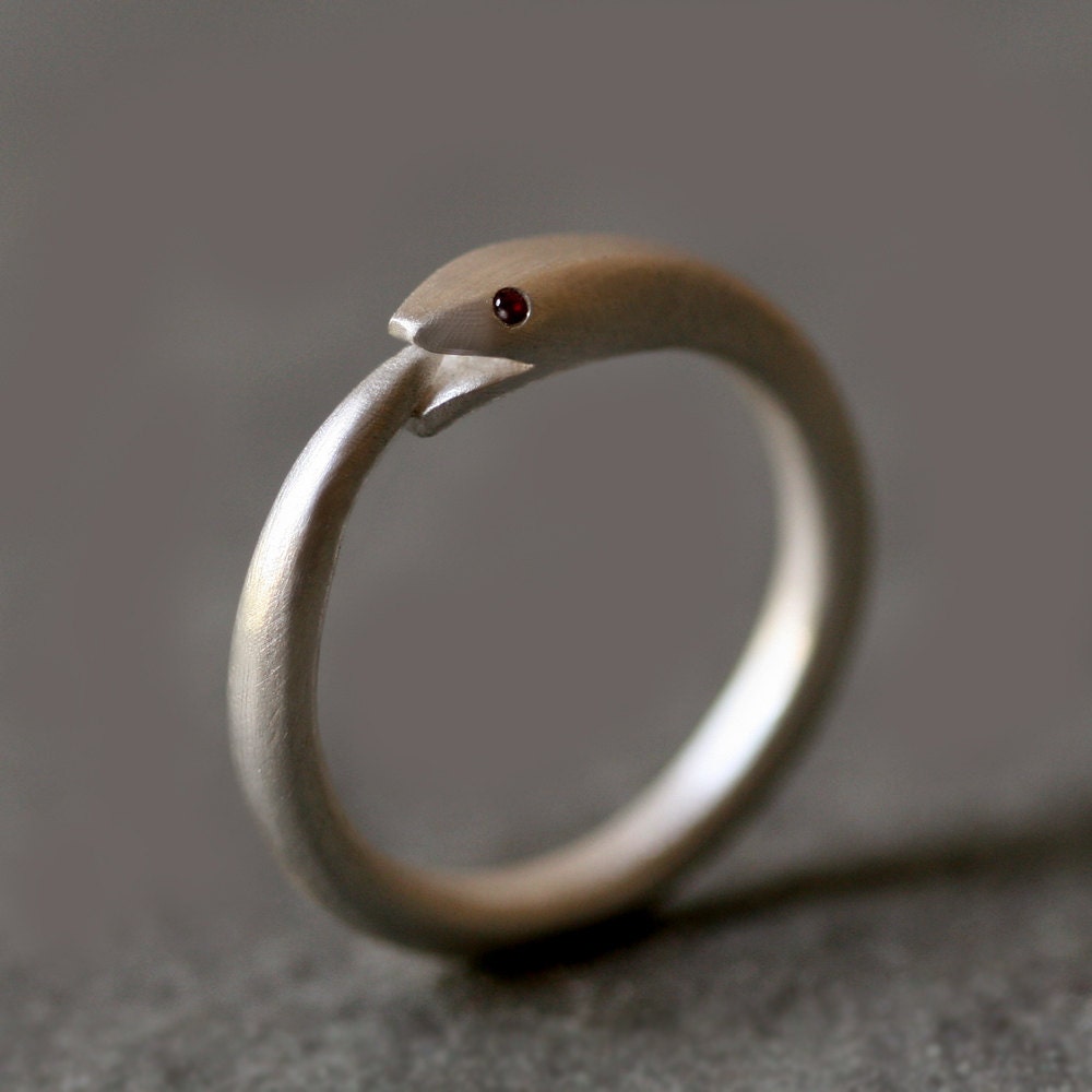 Ouroboros Snake Ring in Sterling Silver With Gemstones - Etsy