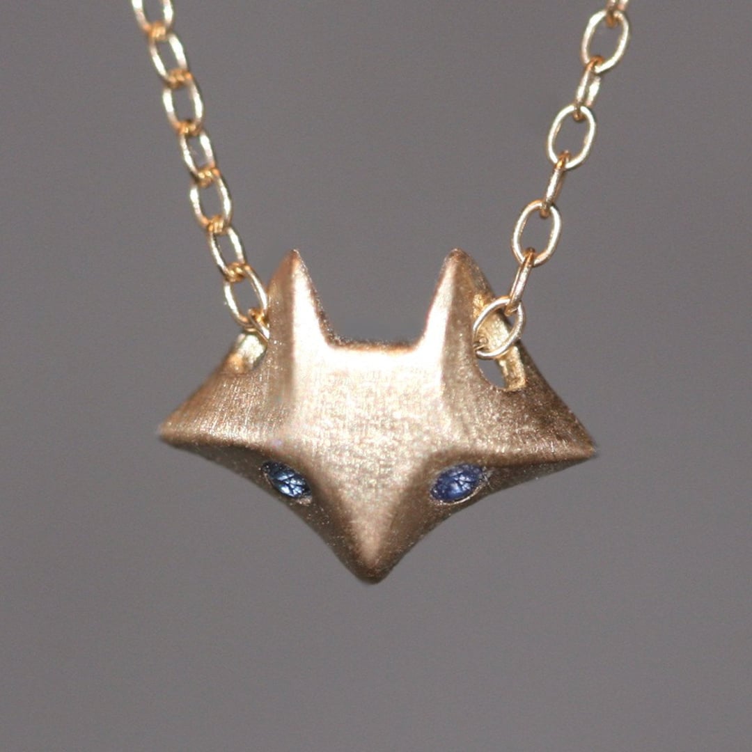 Fox Necklace in Gold With Gemstones - Etsy