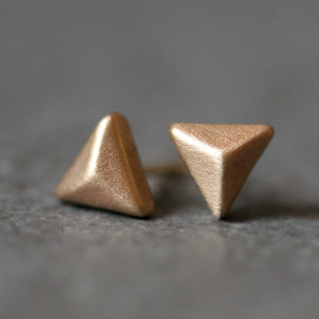 Triangle Pyramid Stud Earrings - Etsy