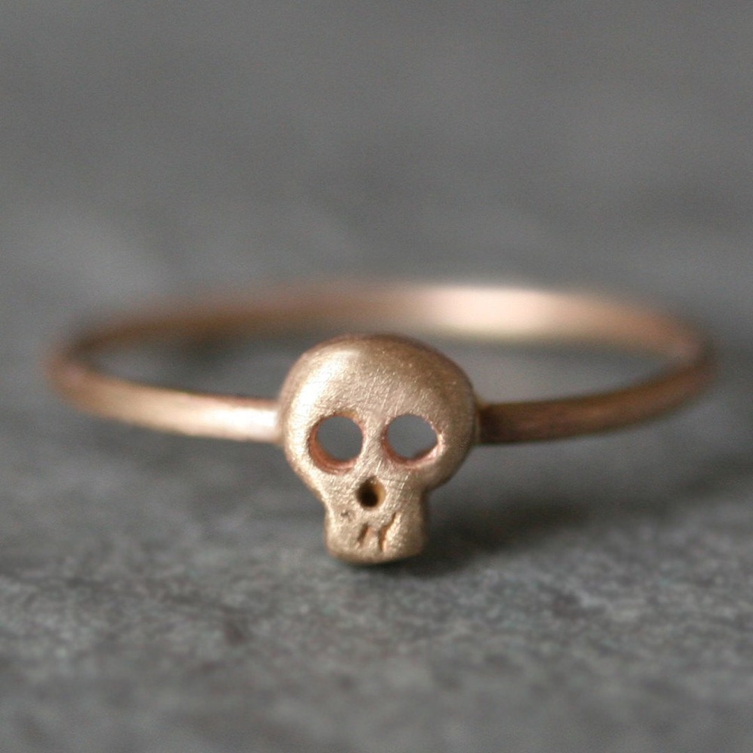 Baby Skull Ring in 14k Gold - Etsy