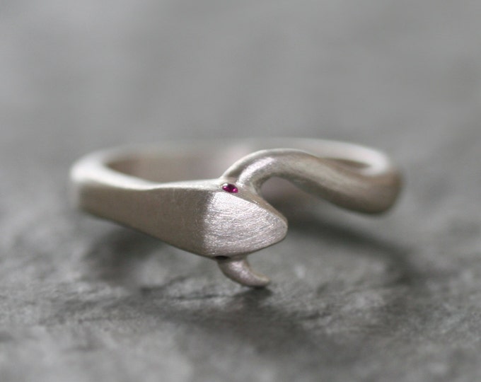 Large Snake Tail Ring in Sterling Silver With Gemstones - Etsy