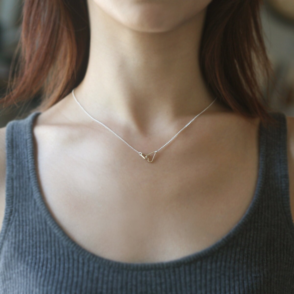 Double Sideways Heart Necklace - Etsy