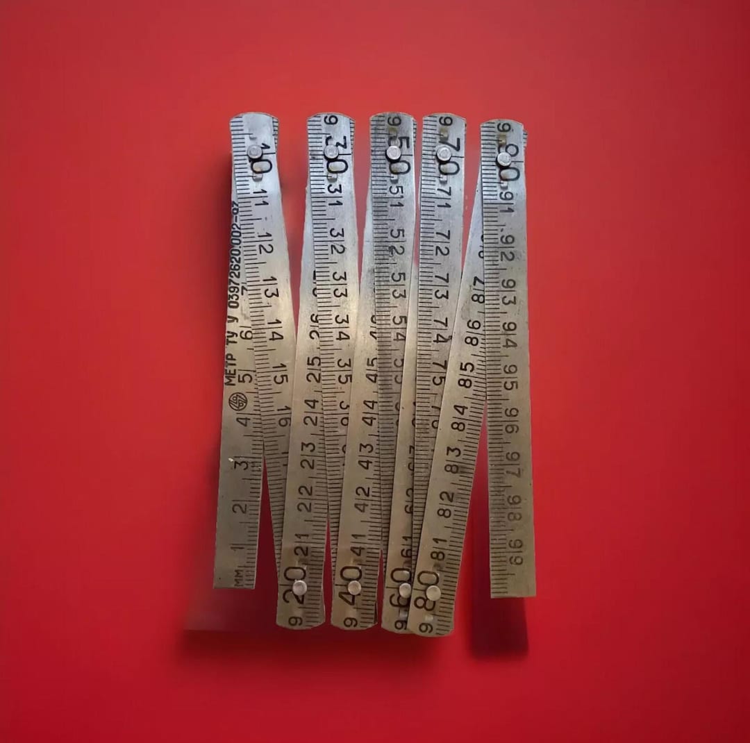 Vintage 100cm Folding Metal Meter in Factory Oil, Carpenters Tape ...