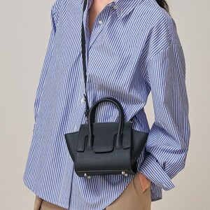 Small Leather Top Handle Bag, Women's Minimalist Leather Handbag, Mini ...