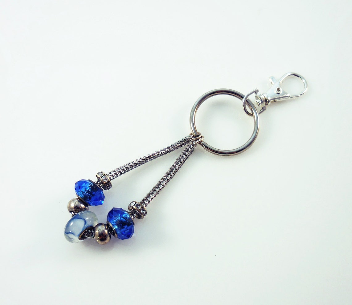 Silver Snake Chain Beaded Keychain Perfect for Wedding | Etsy