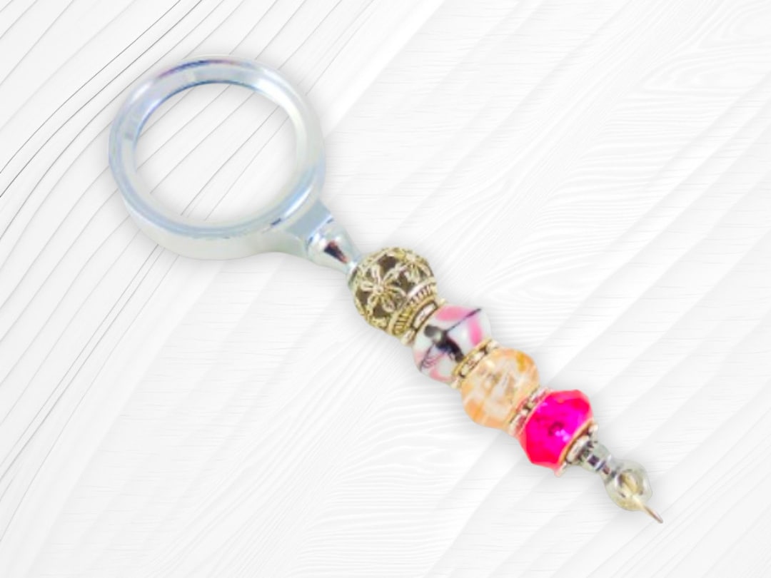 Mini Beaded Magnifying Glass Silvertone Unique Various Colors Made to ...