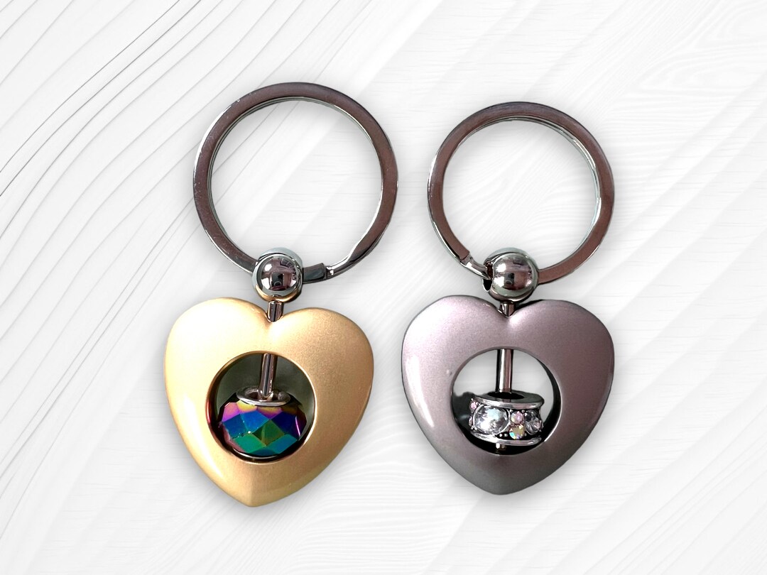 Key Ring Beaded Heart Shaped Silver or Gold Teacher Gift - Etsy