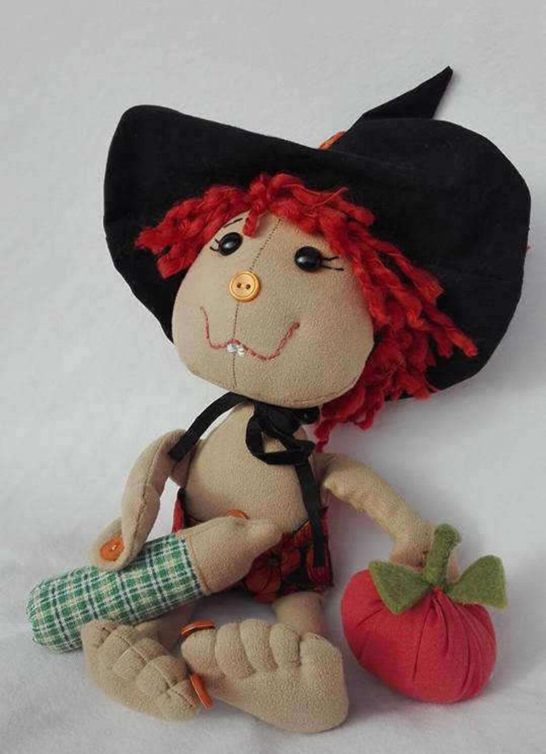 PDF pattern/Witch doll pattern/Soft sculpture doll/ Interactive doll ...