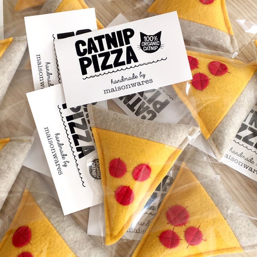 Pepperoni Pizza Slice Catnip Cat Toy Ready to Ship Gift for - Etsy