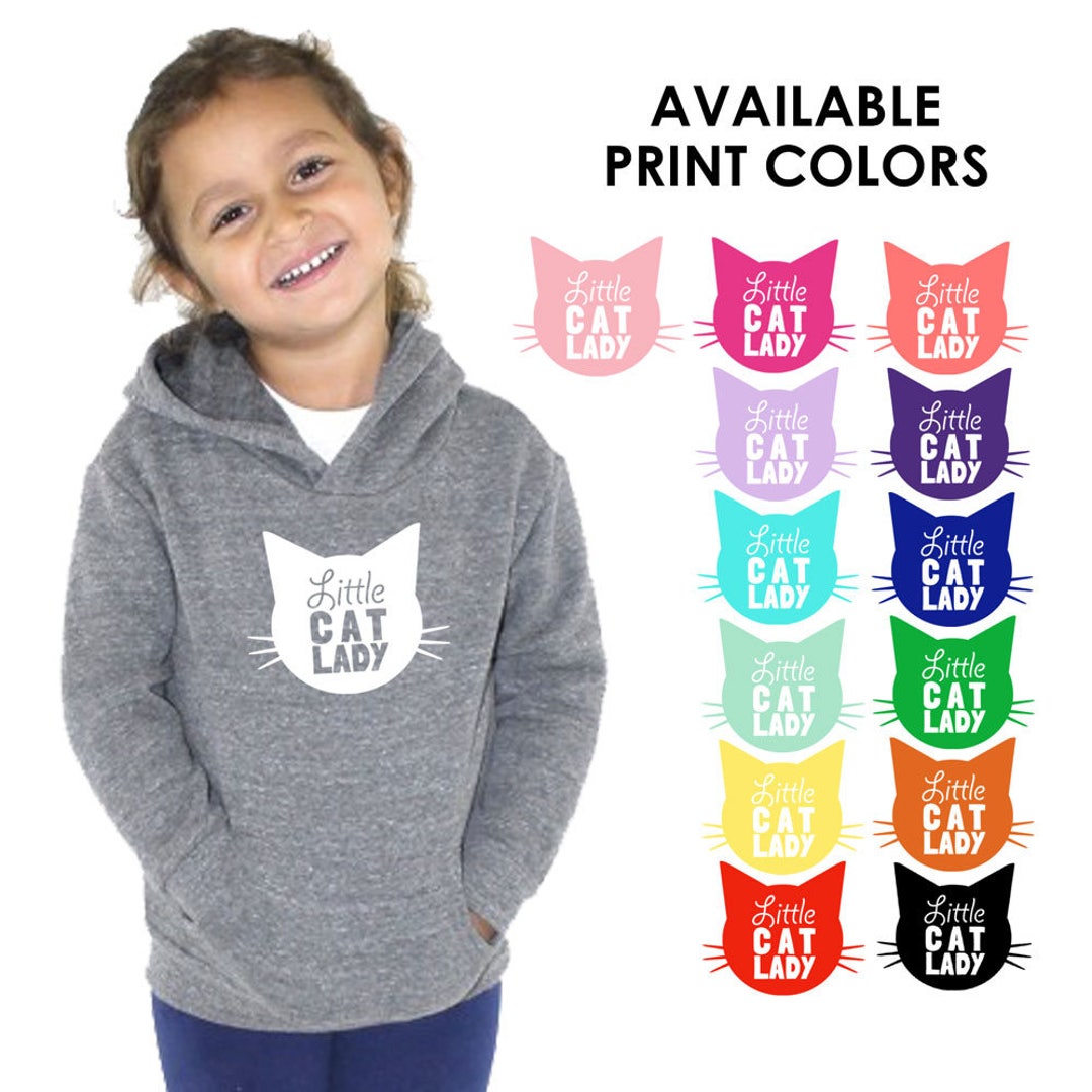 Little Cat Lady Toddler Kids Heather Grey Hoodie Sweatshirt - Cat Lover ...