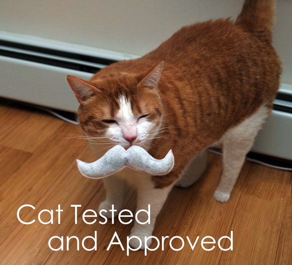 Catnip Mustache Toy 2 Pack Pick Your Colors Meow Happy - Etsy