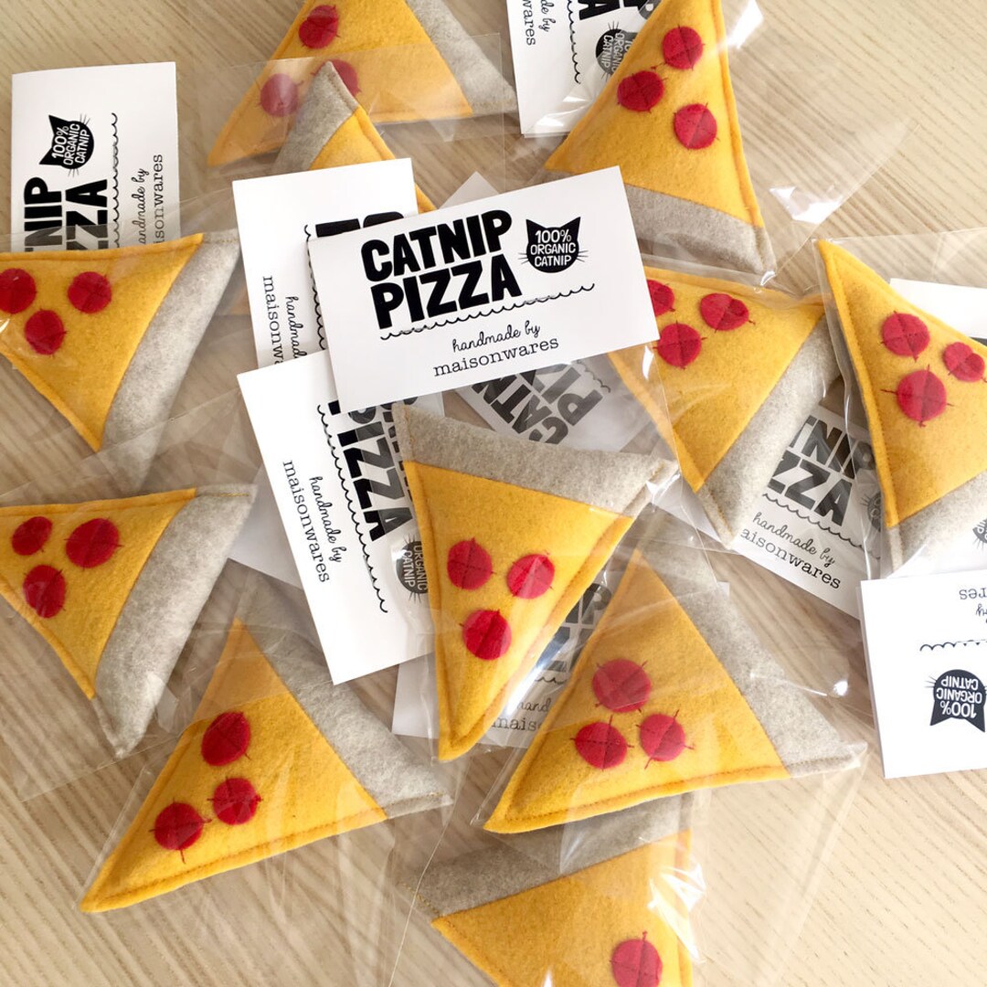 Pepperoni Pizza Slice Catnip Cat Toy - Ready to Ship, Gift for Cat ...