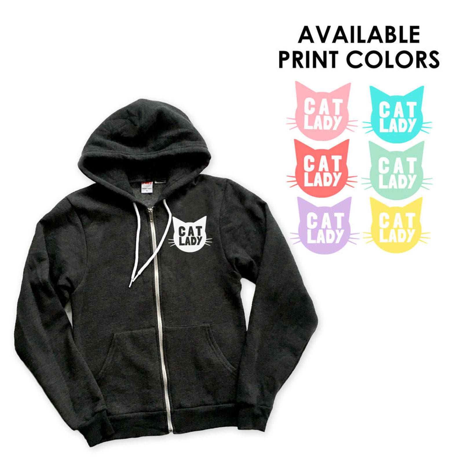 Cat Lady Zip up Cardigan Hoodie Sweatshirt Gift for Her Cat - Etsy