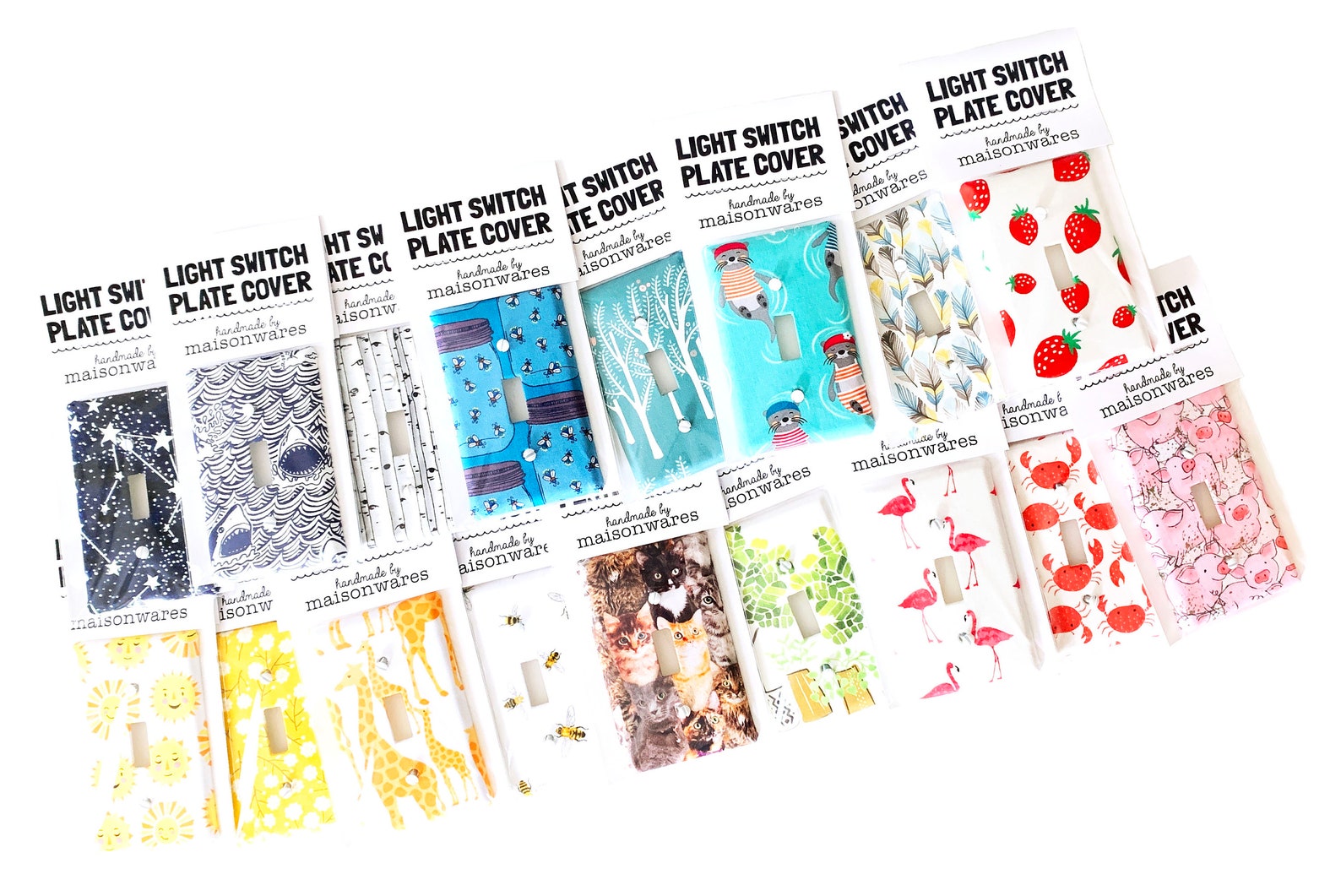Fabric Covered Light Switch Plate Cover - All Styles - Double, Triple ...