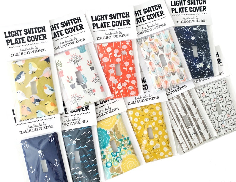 Fabric Covered Light Switch Plate Cover All Styles Double - Etsy