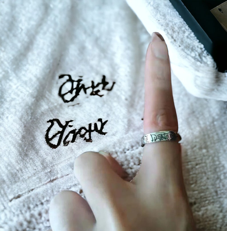 Death Note Anime Light Yagami 3D Keychain & Silver Adjustable Ring ...