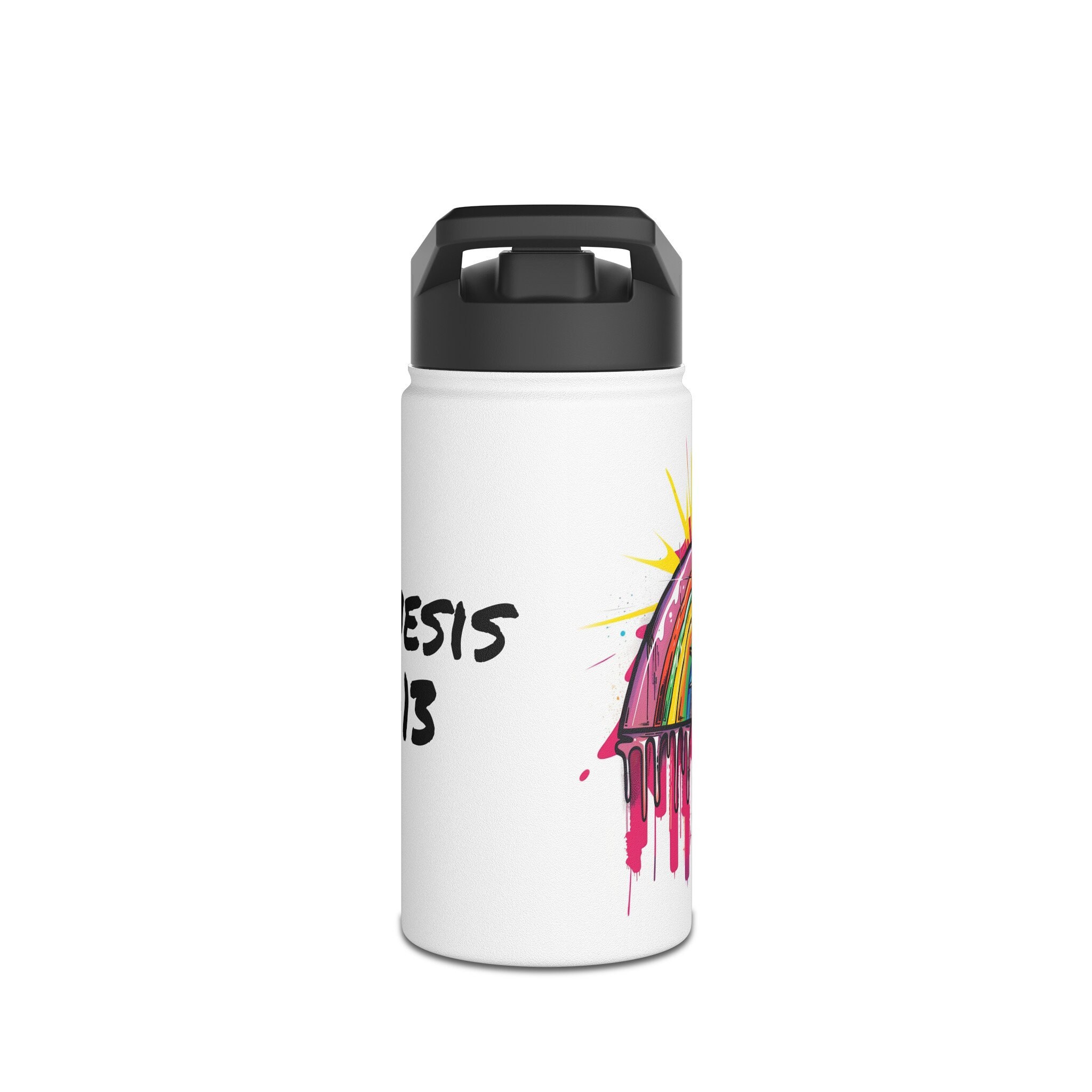Genesis 9:13 Graffiti Rainbow Stainless Steel Water Bottle, Standard ...