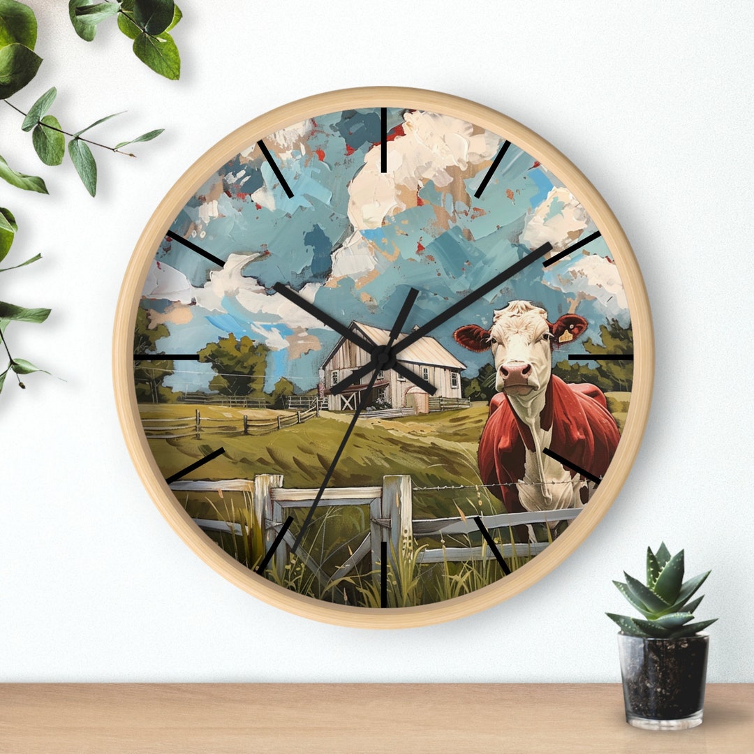 Farmhouse Scene Wall Clock - Etsy