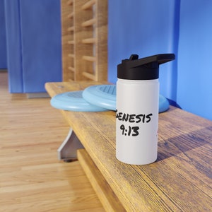 Genesis 9:13 Graffiti Rainbow Stainless Steel Water Bottle, Standard ...