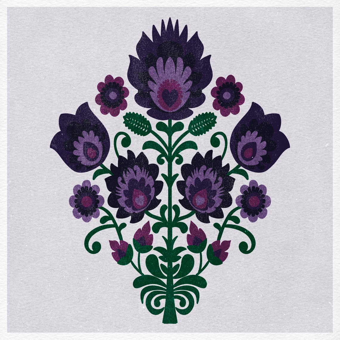 Purple Floral Print - Etsy