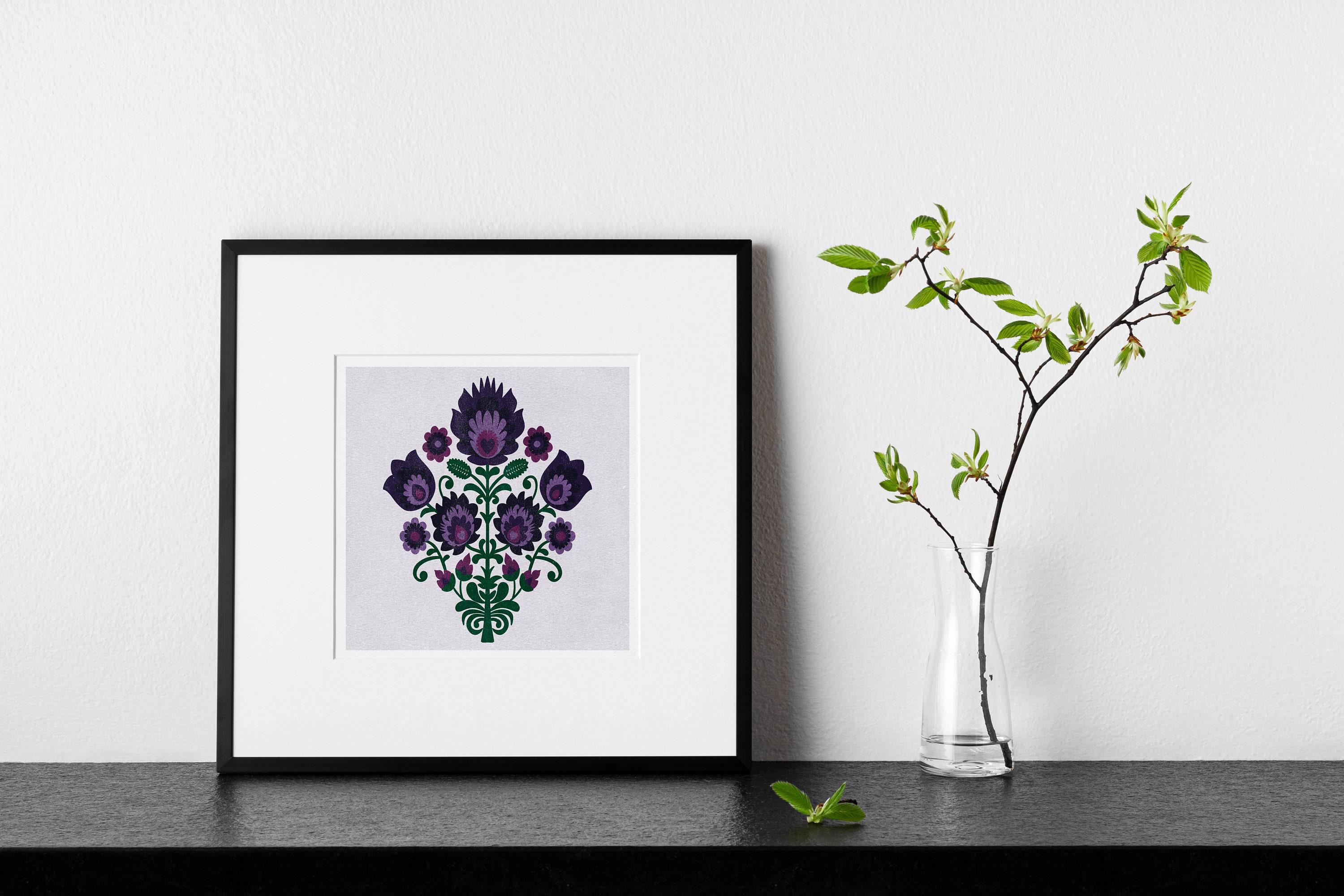 Purple Floral Print - Etsy