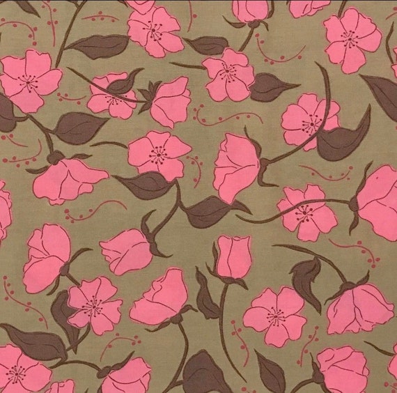 Olive Rose Tan and Pink Valorie Wells for Free Spirit VW09 | Etsy