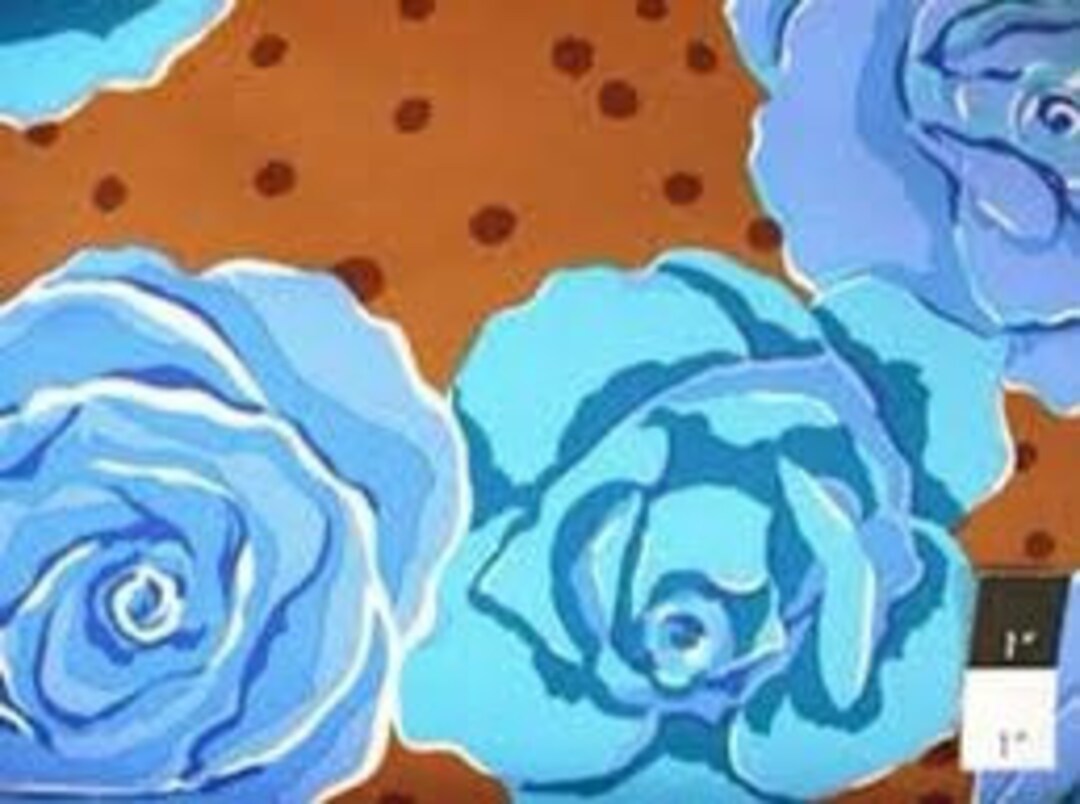 Olive Rose Blue Valorie Wells for Free Spirit VW07 Rose Blue - Etsy