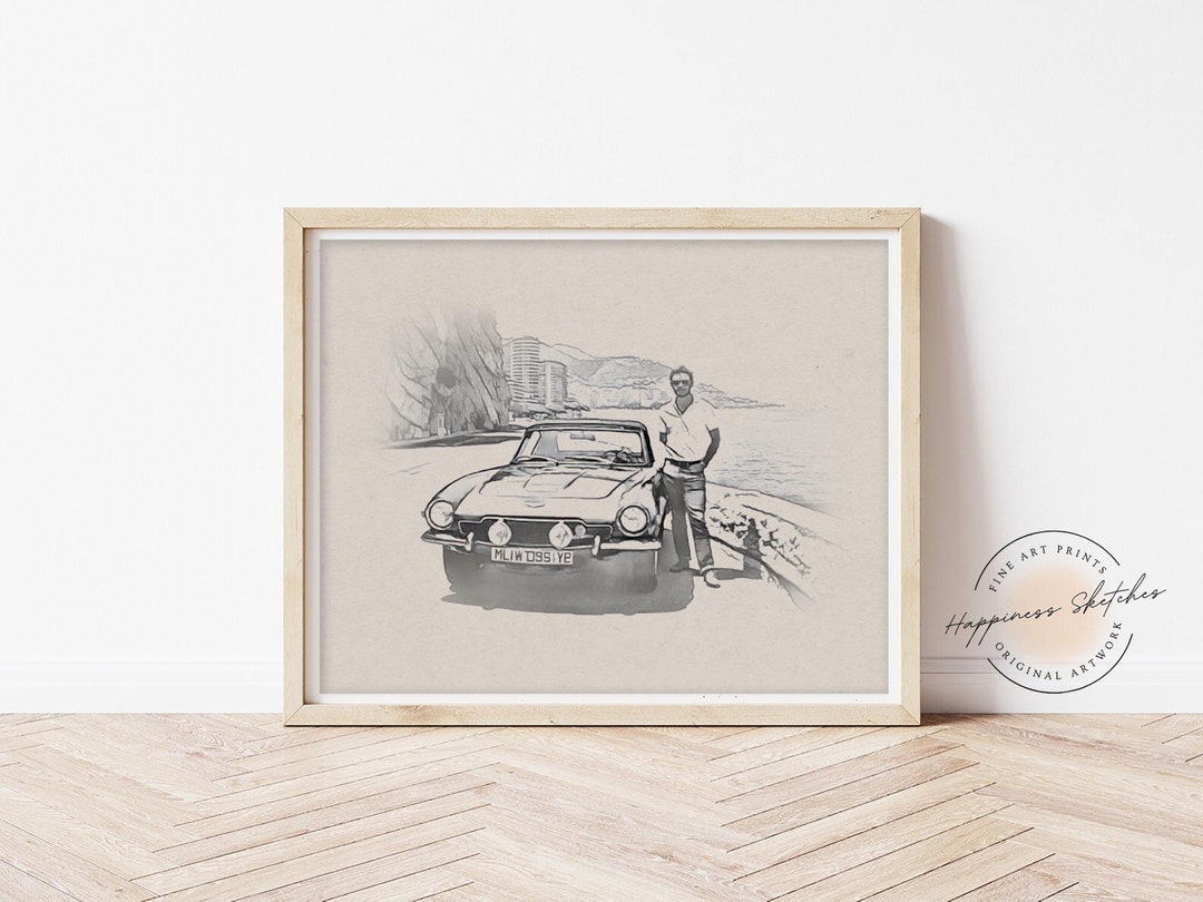 Custom Car Drawing From Photo - Personalized Sketch Art, Digital or ...