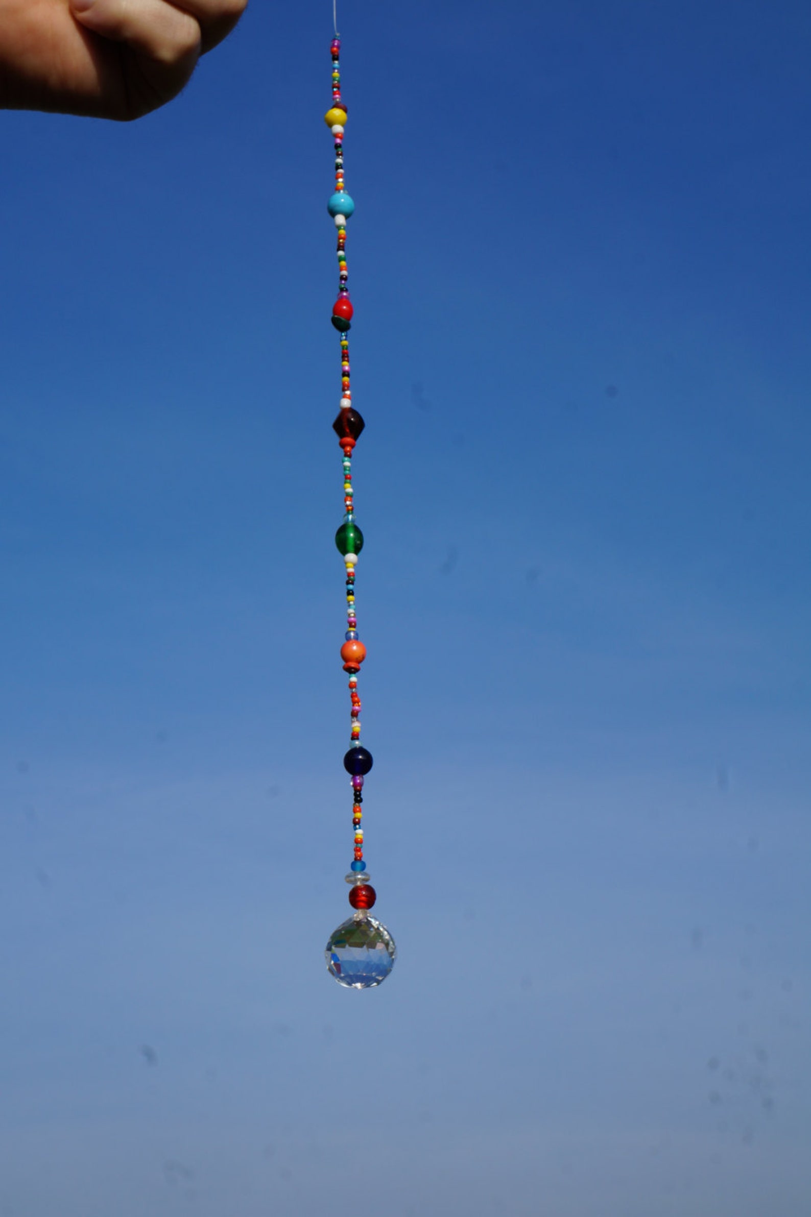 Set of 5 Beaded Crystal Hanging Window Sun Catcher Boho Multicolored ...