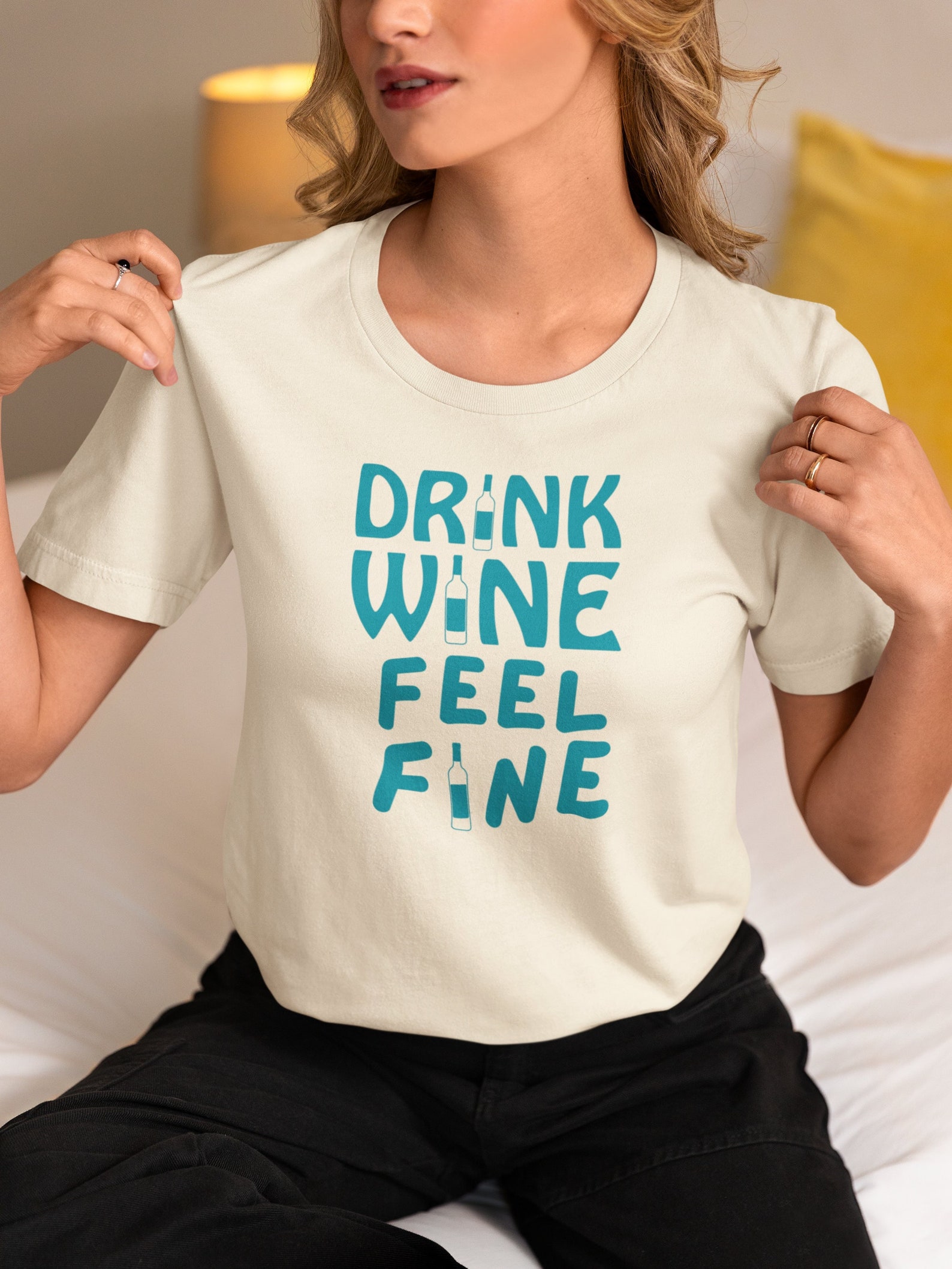 Funny Wine T Shirt, Drink Wine Feel Fine Drinking T-shirt, Drinking ...