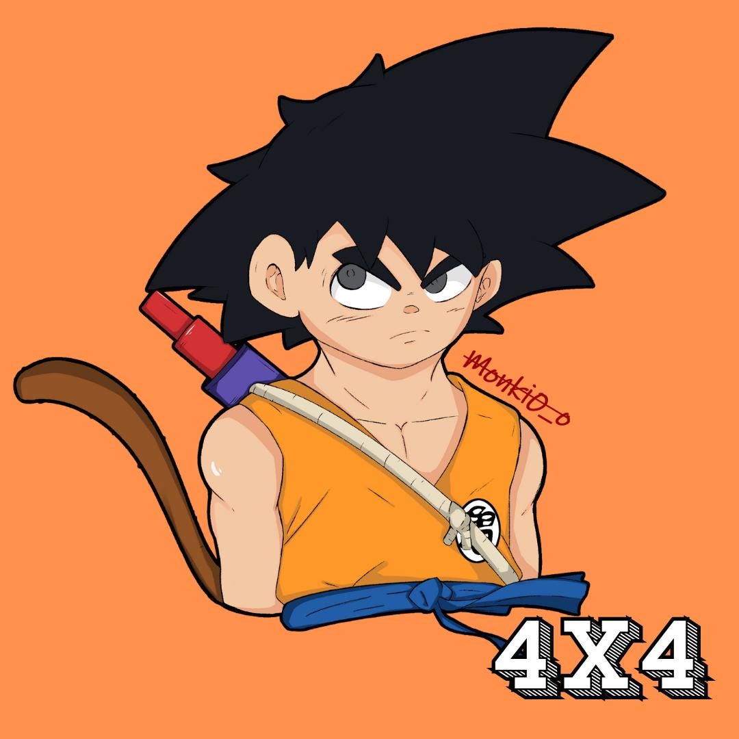 Kid Goku PRINTABLE 4x4 STICKER PNG - Etsy