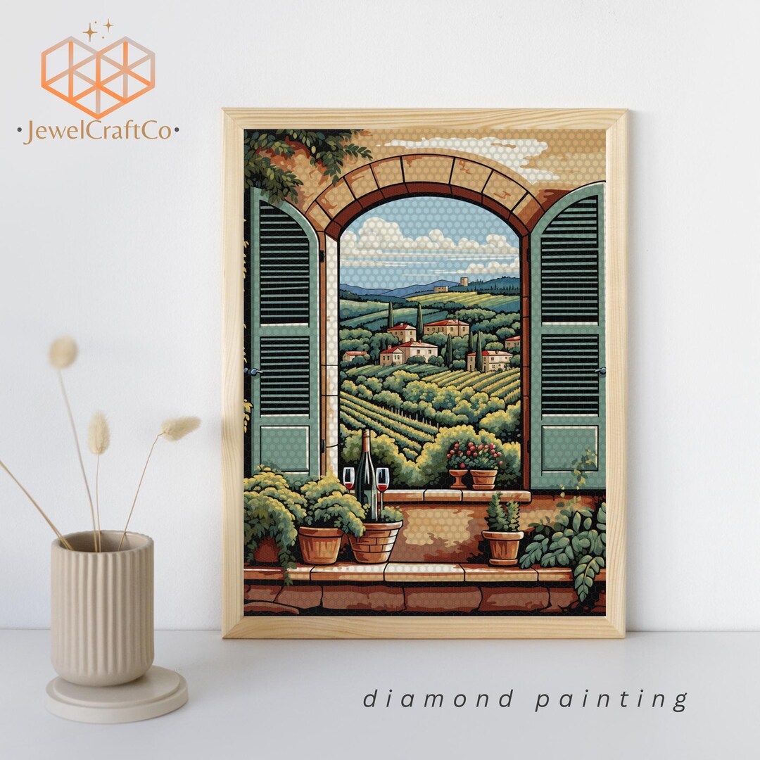 Window Tuscany View Diamond Painting Kit 40x50cm, 3d Painting, Gem Art ...