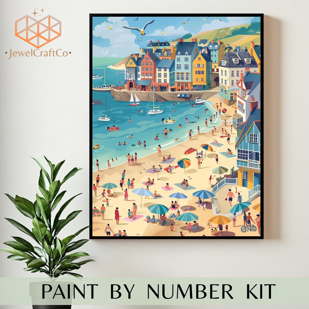Paint by Number Kit, Naive Seascape, Painting Kits for Adults and Kids ...