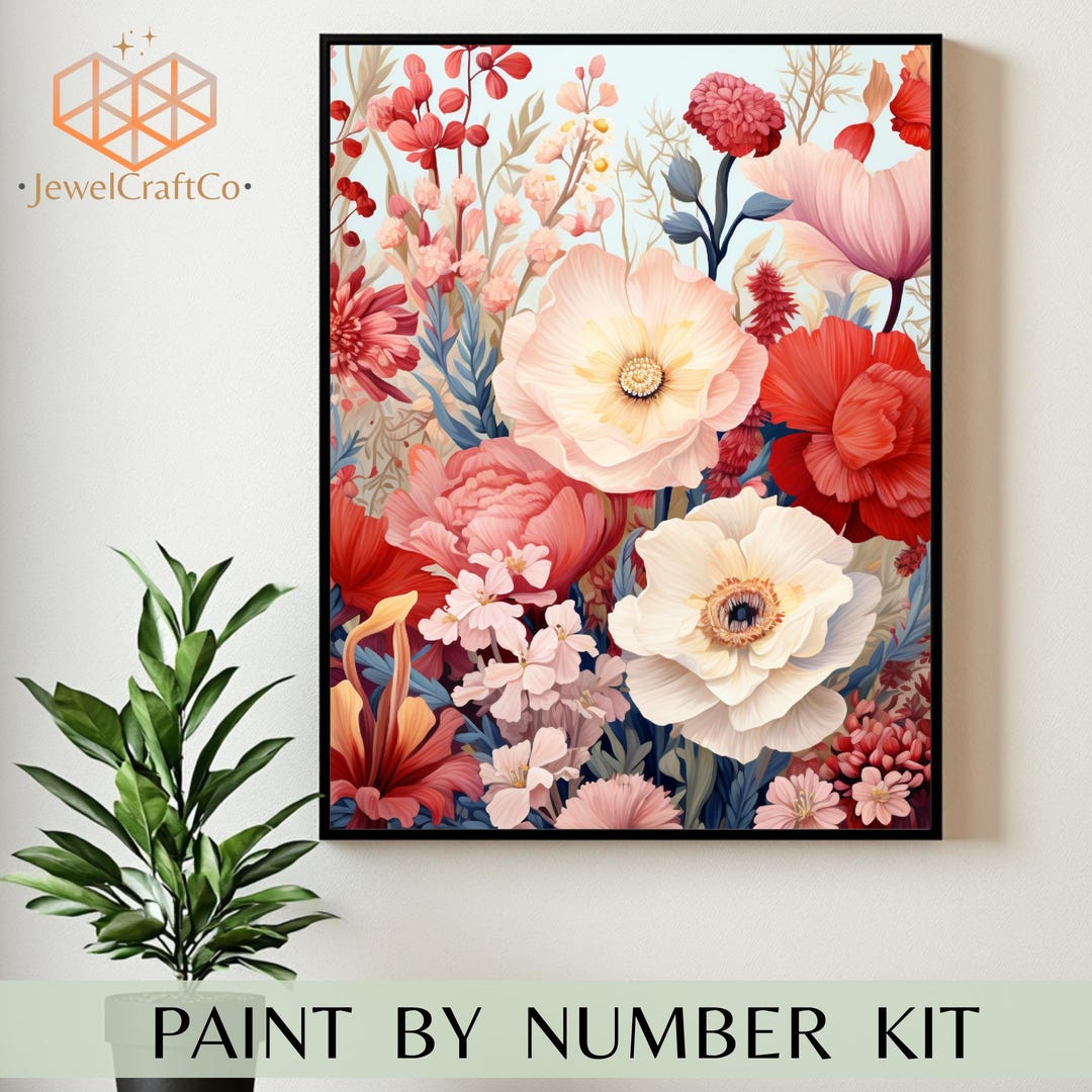 Paint by Number Kit, Wildflowers, Flowers Painting Kit, Painting Kits ...