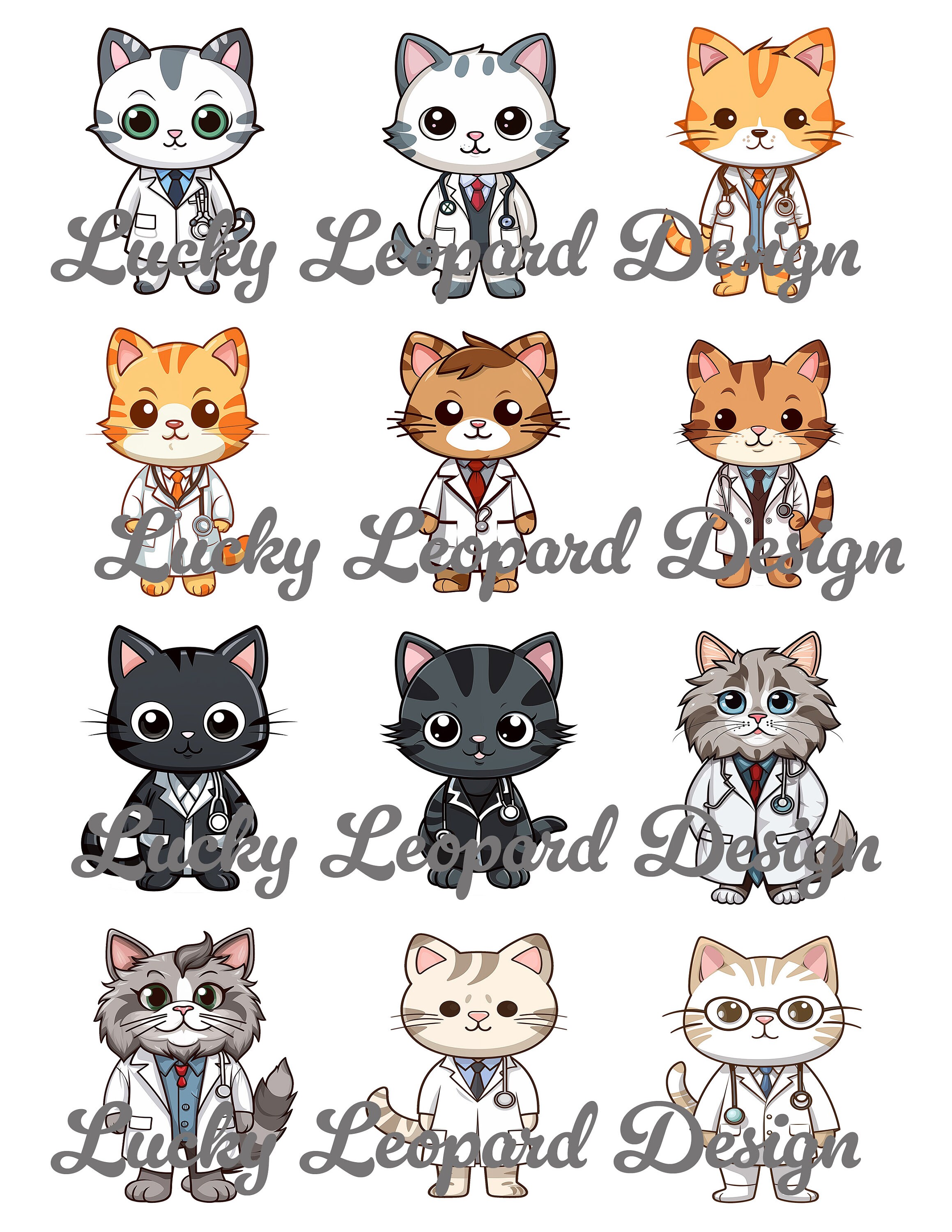 Cat Doctors Sticker Pack - Digital Sticker Pack - Cat Doc - Cat Dr ...