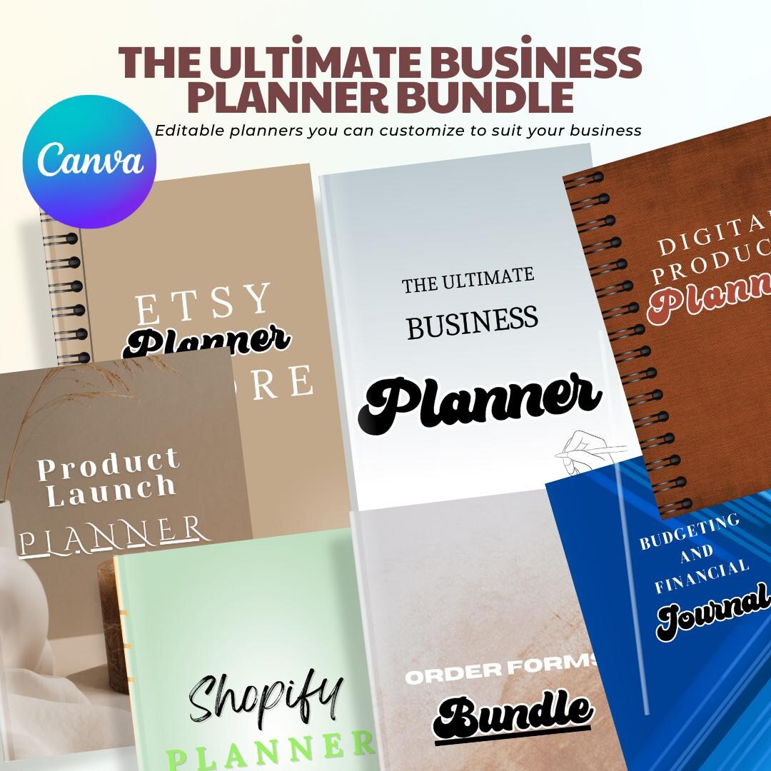 Online Shop Planner Bundle | Canva Templates (PLR, Digital Download) - Etsy