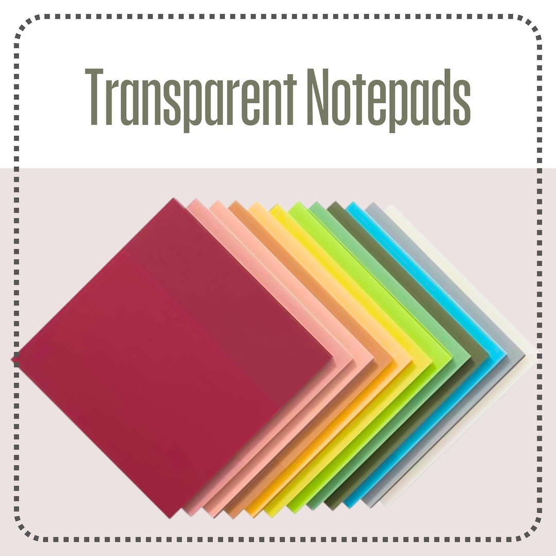 Transparent 3x3 Notepad | Annotation Supplies | Reading, Writing ...