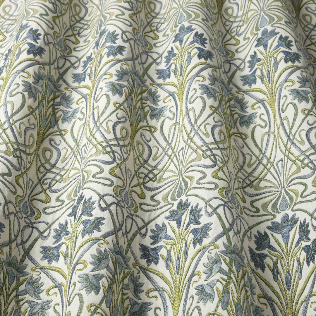 Nouveau Floral Prussian Accessories Curtains Upholstery - Etsy
