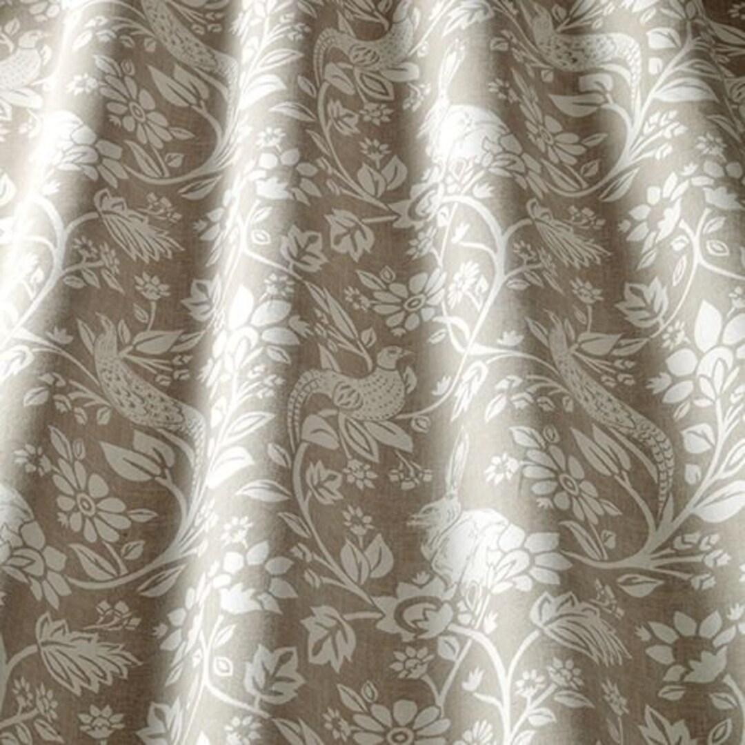 William Morris Style Moor Linen Fabric Upholstery Curtains Drapery ...